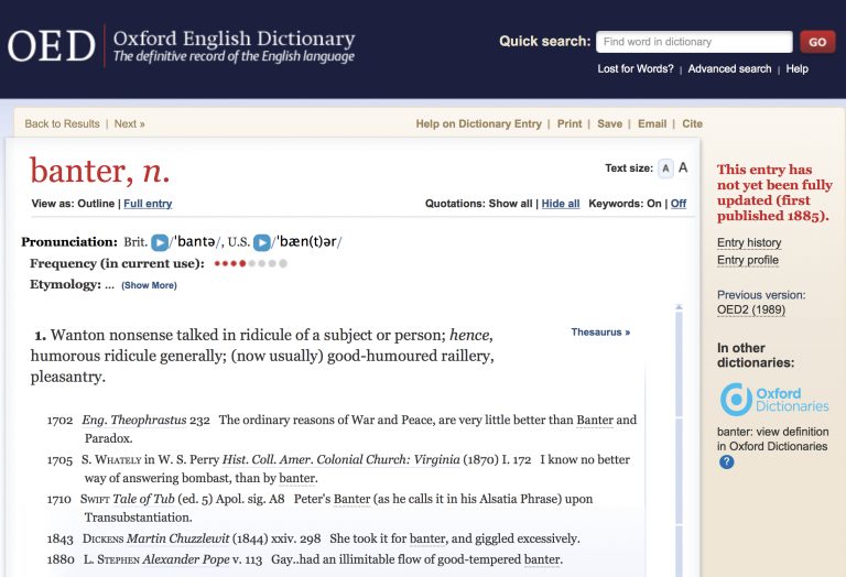OED Online - Examining the OED