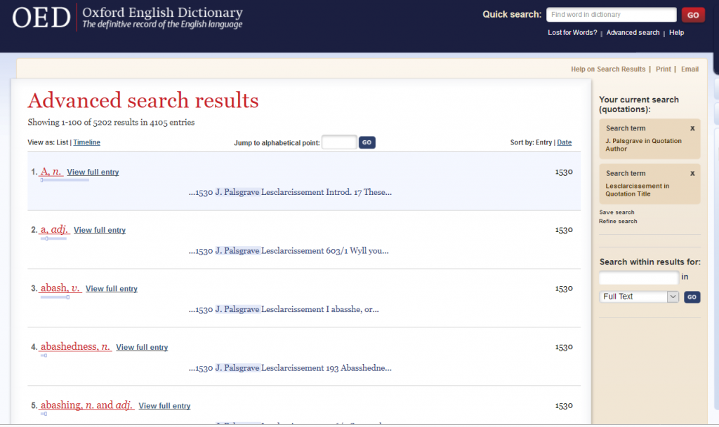 Sources of OED data - Examining the OED